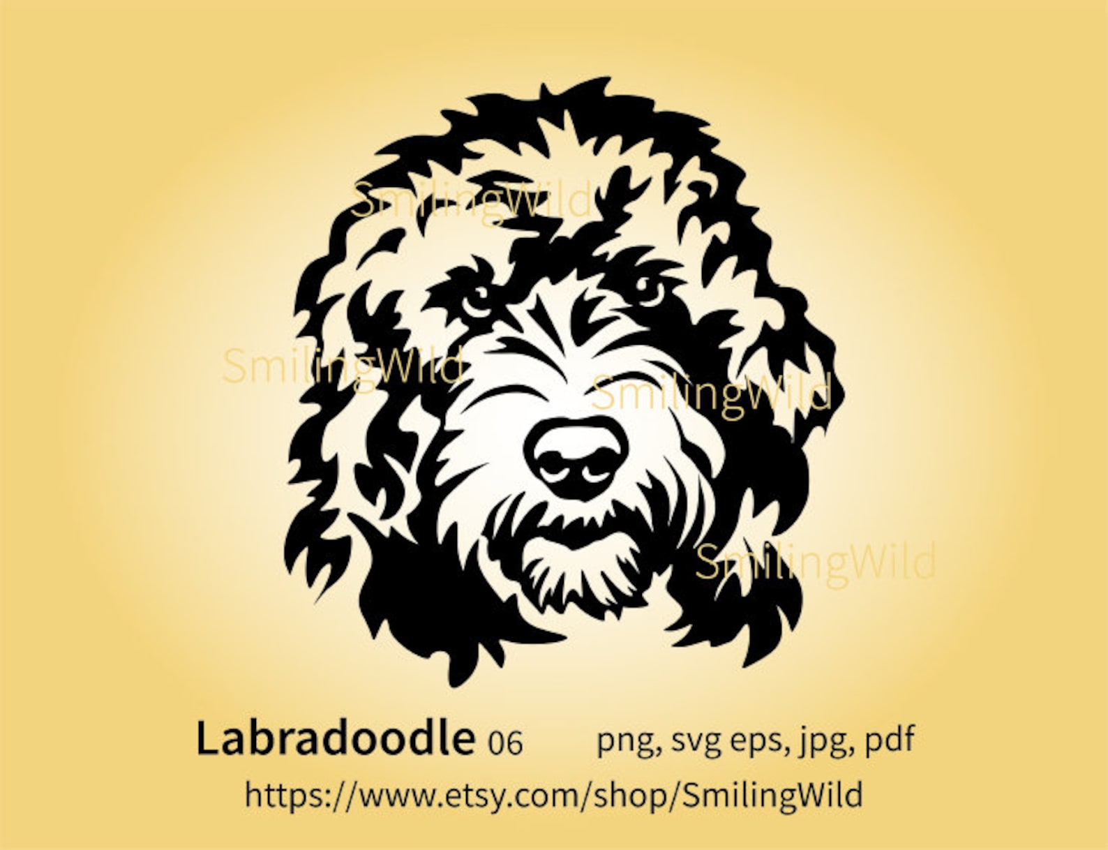Labradoodle Face Svg Vector Graphic Art Portrait Labradoodle - Etsy