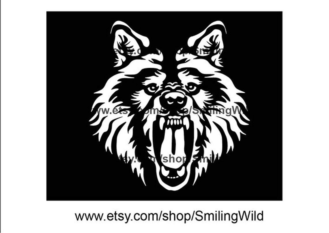 Angry Wolf Head Svg Commercial /bmc07/ Wild Animal Laser Cut - Etsy