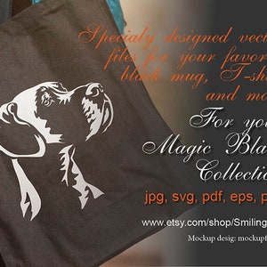 Great Dane Svg White Vector Portrait Dog Profile Vector Graphic Art ...