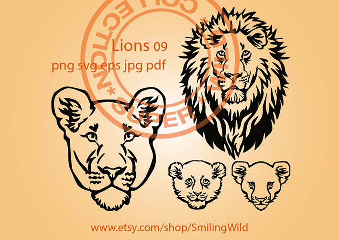 Lion Family Svg /09/ Clipart Vector Graphic Art Lion Dad Mom Cut File ...