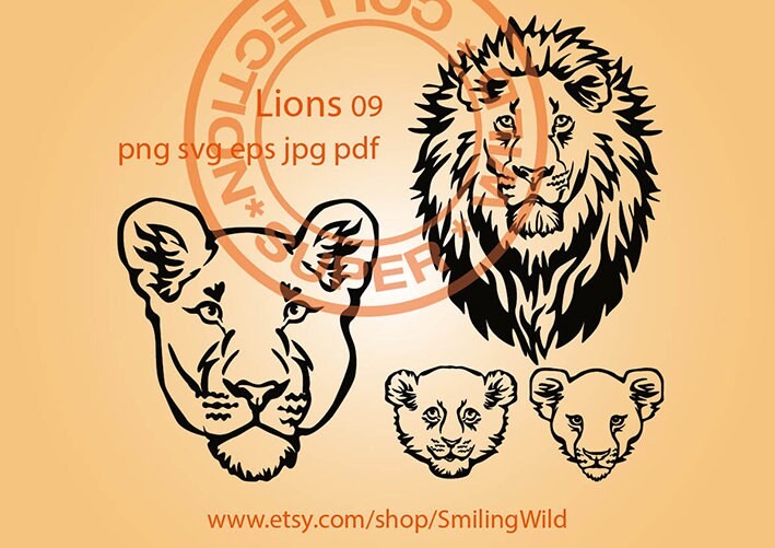 Lion Family Svg /09/ Clipart Vector Graphic Art Lion Dad Mom - Etsy