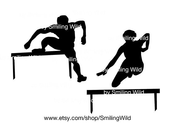 Hurdling Svg Atheltics Cut File Silhouette Runner Hurdles - Etsy