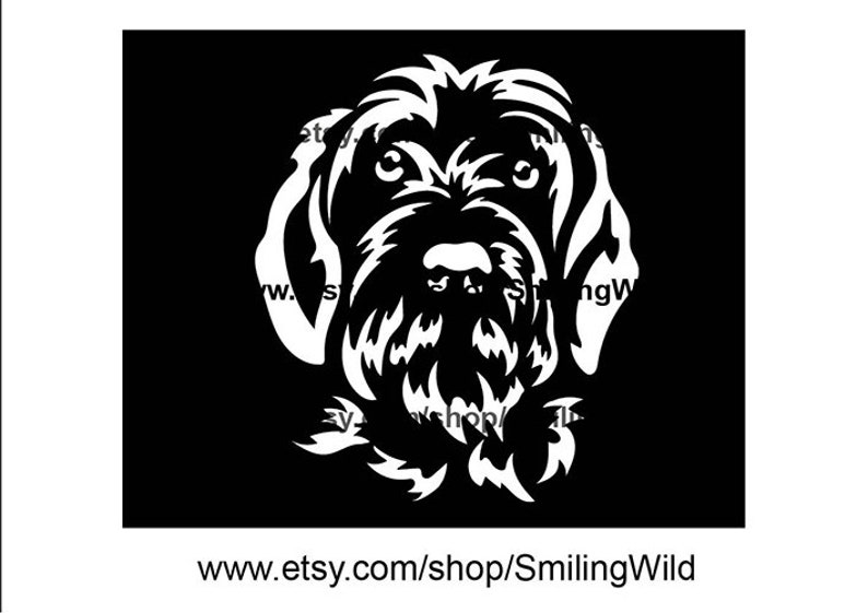 Wirehired Pointing Griffon Svg Dog Face Clip Art Portrait - Etsy