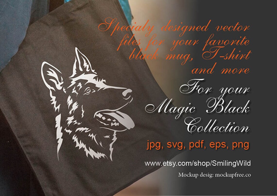 Dutch Shepherd Svg Dog Face White Vector File Portrait Dog | Etsy