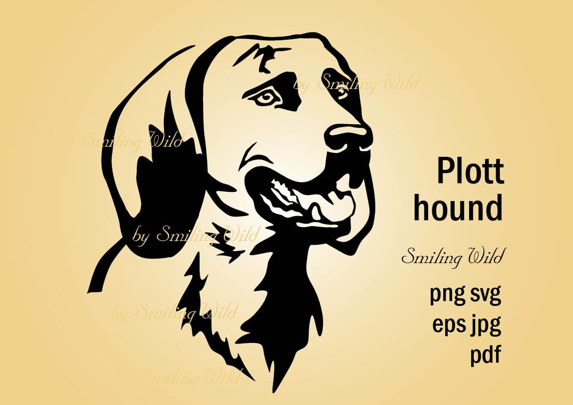 Plott Hound Svg Clipart Art Plott Hound Portrait Dog Clipart - Etsy