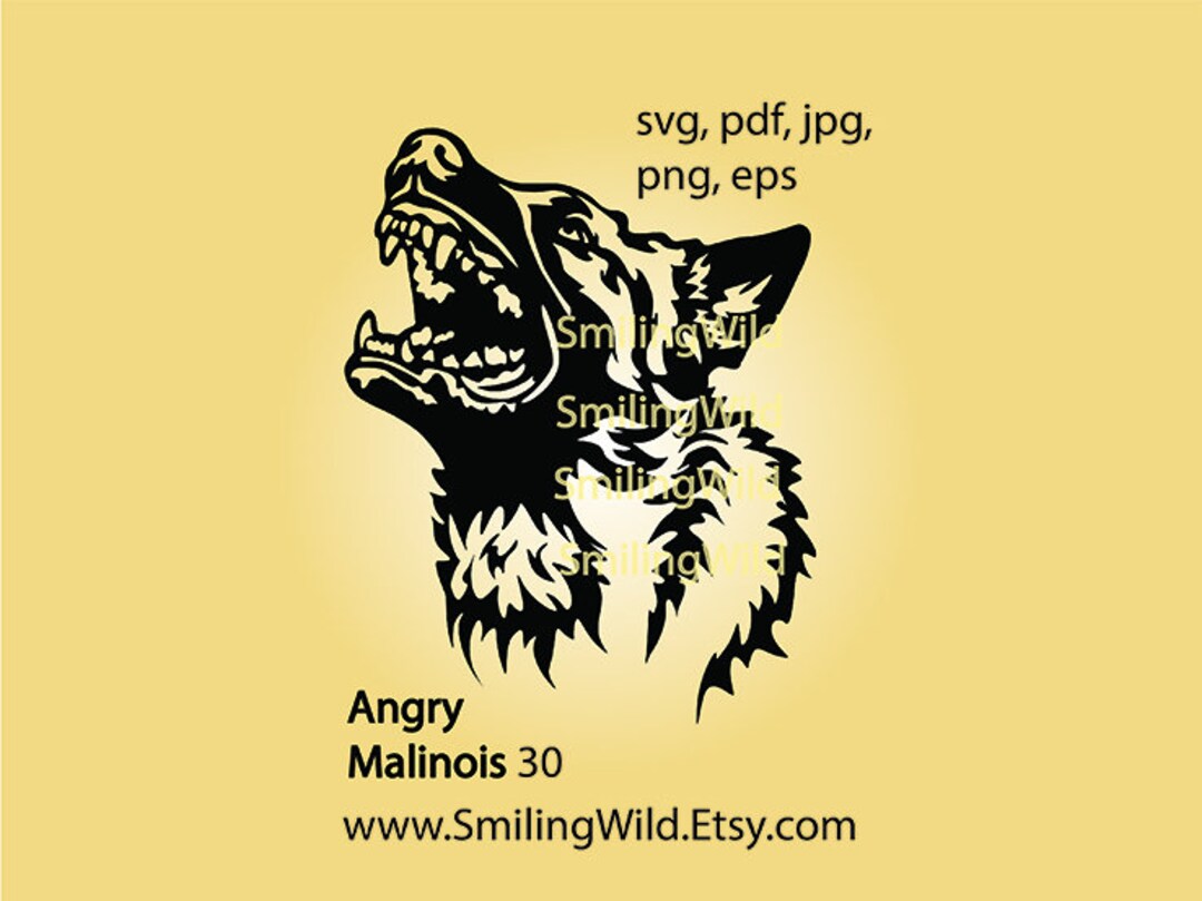 Angry Dog Malinois Svg Vector Cuttable File, Barking Dog Digital Clip ...