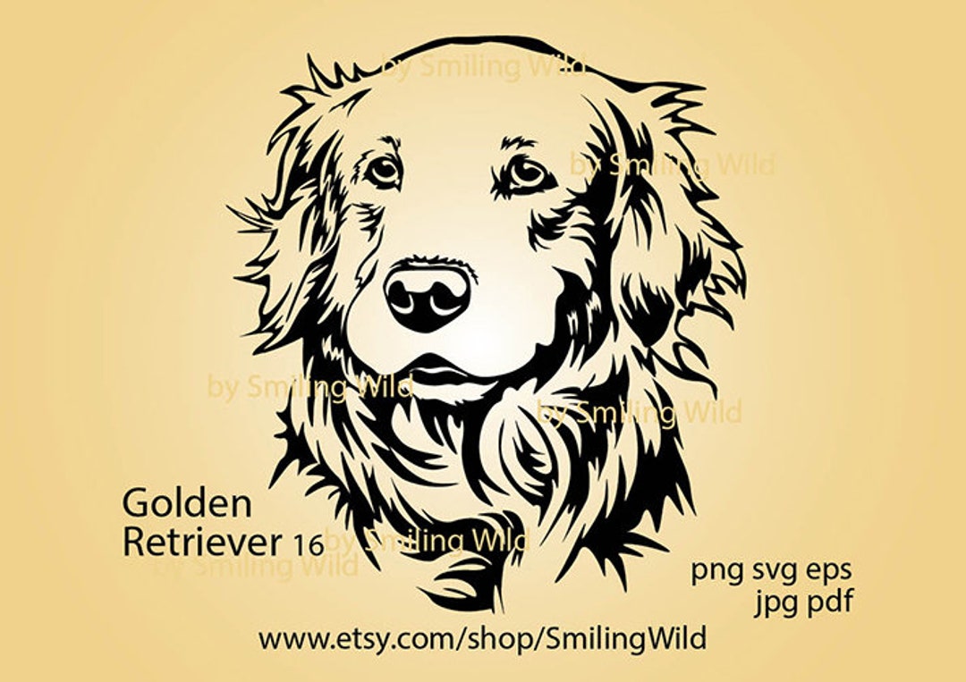 Golden Retriever Svg Cute Dog Clipart Vector Graphic Art for Dog Logo ...