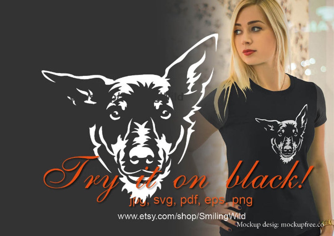 Australian Kelpie Svg Laser Cut in White, Kelpie White Vector Graphic ...