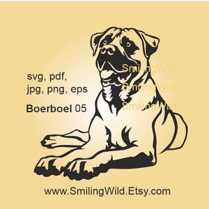 Boerboel Dog Svg Png Clipart Portrait, Vector Graphic Head Cut File ...