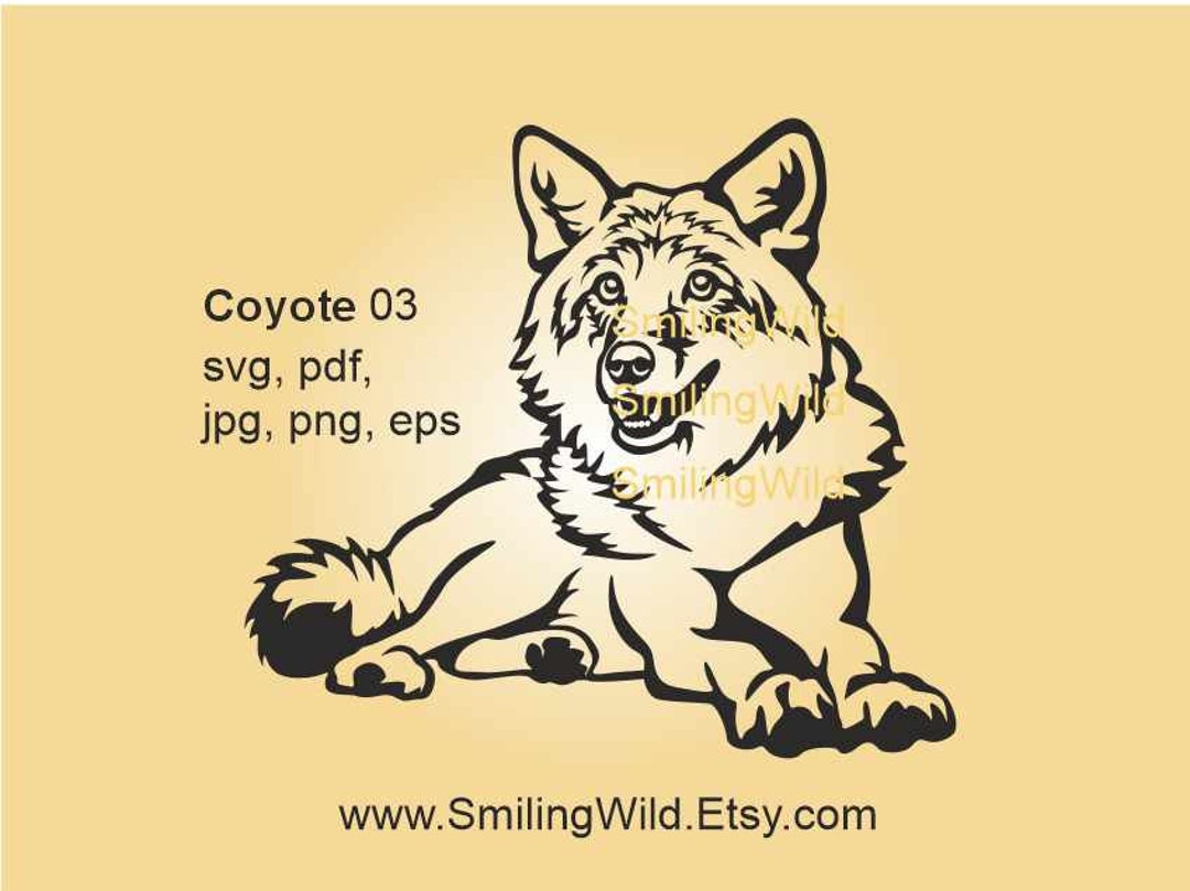 Coyote Svg Clipart Portrait Vector Graphic Art Forest Animal Cut File ...