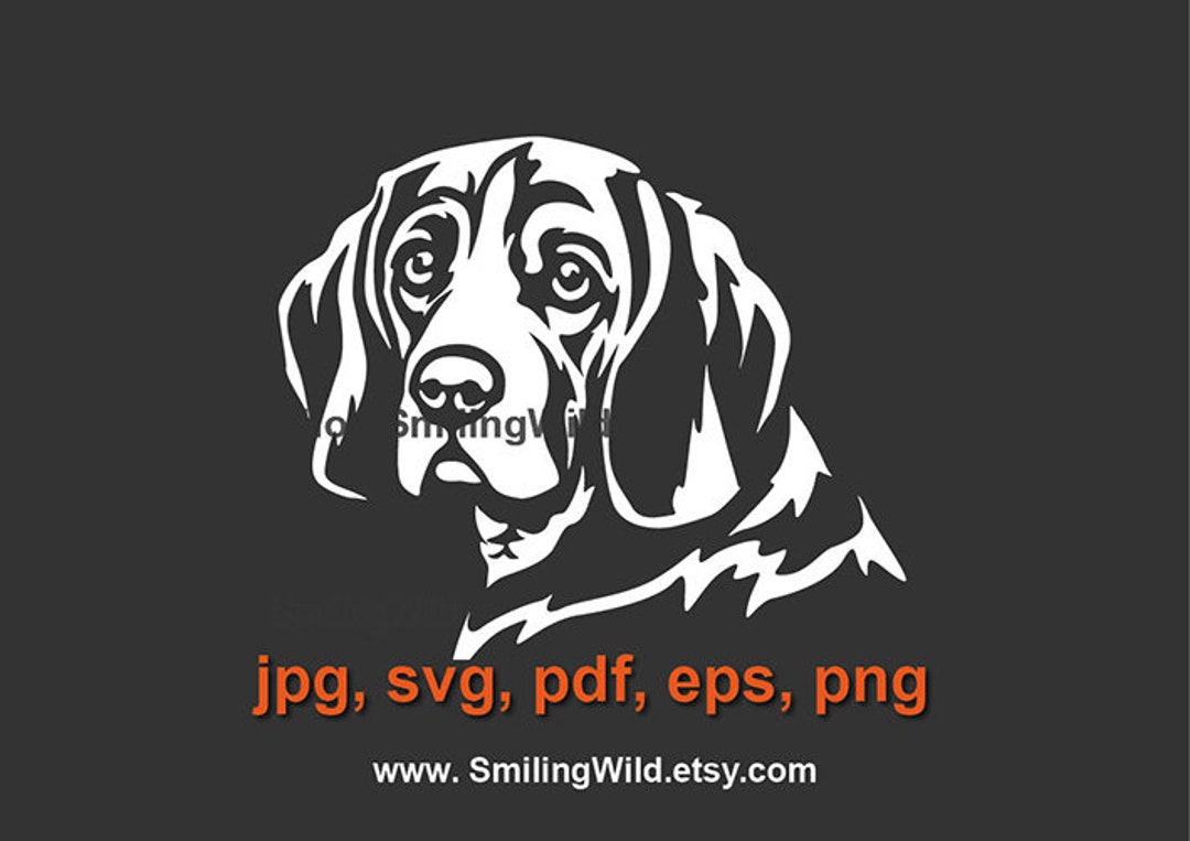 Coonhound Svg Vector Graphic Clip Art, American English Coonhound Dog ...