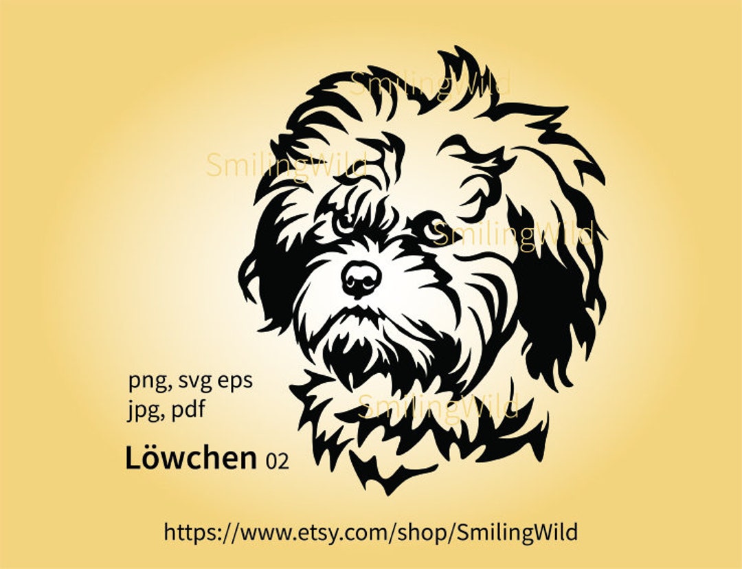 Lowchen Svg, Little Lion Dog Vector Graphic Art Cut File, Löwchen ...
