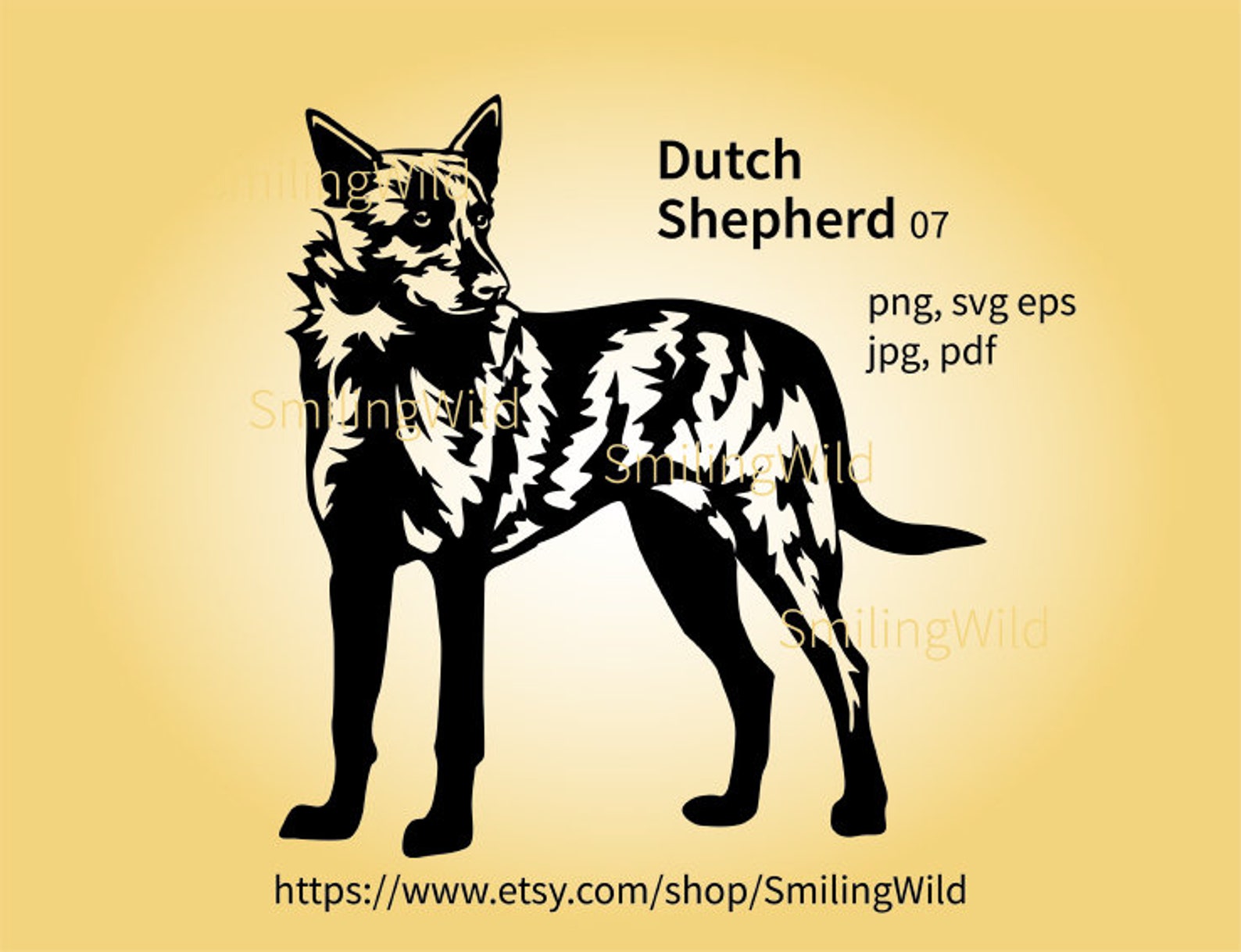 Dutch Shepherd Svg Vector Graphic Dog Clip Art Illustration - Etsy