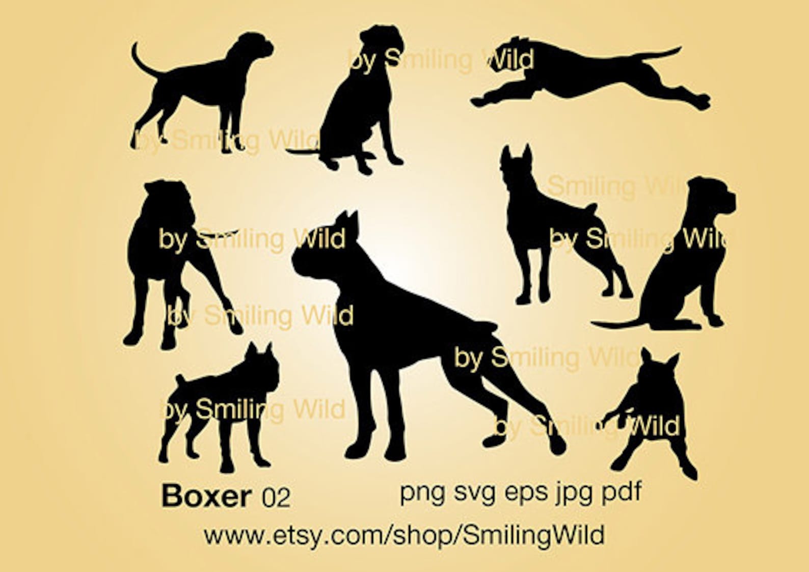 Boxer Dog Svg Cut File Clipart Vector Graphic Art Boxer Dog - Etsy