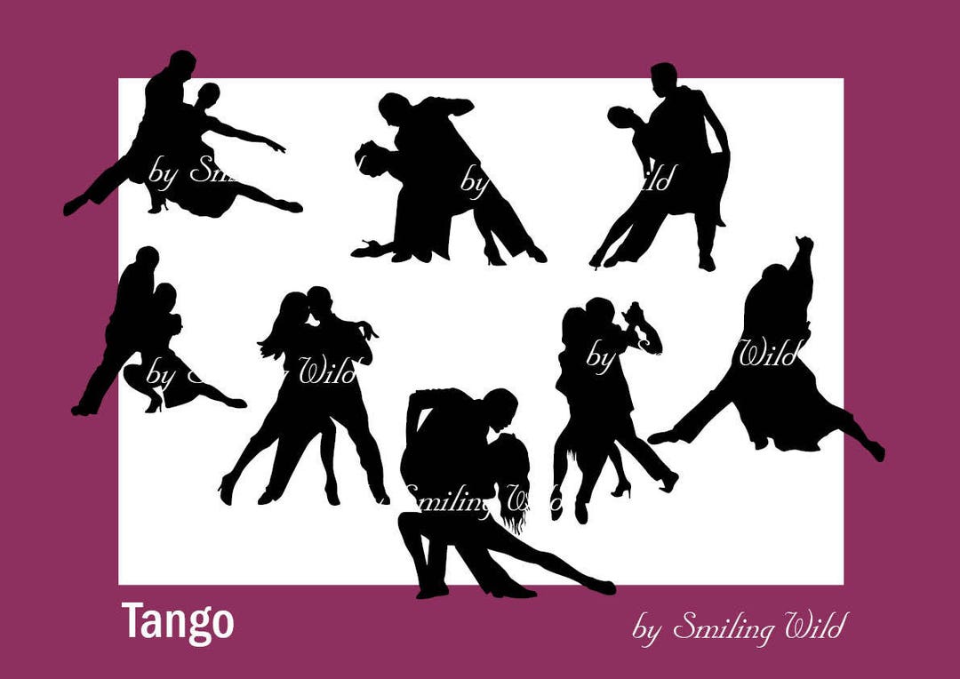 Tango Dance Silhouettes Svg Clipart Tango Artwork Vector - Etsy