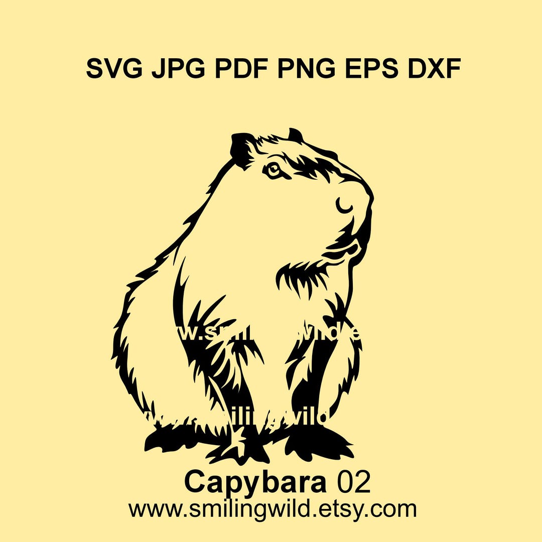 Cute Capybara SVG & PNG, DXF Realistic Clipart – Wild Animal Digital ...