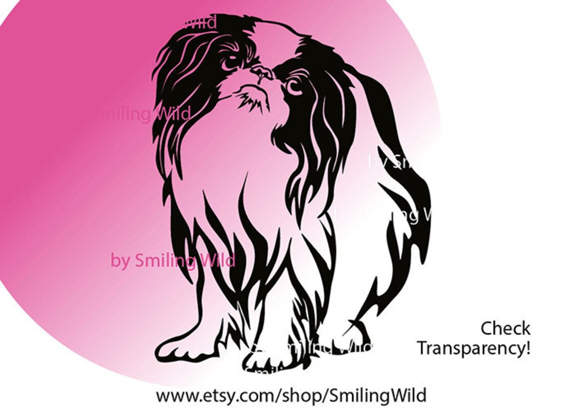 Japanese Chin svg vector graphic art cute dog design Japanese | Etsy