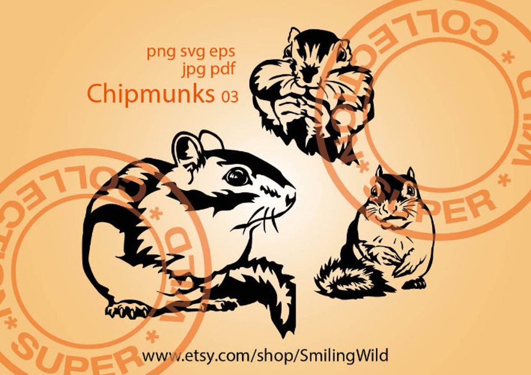 Chipmunk Svg Cut File Wild Animal Clipart Cuttable Vector Graphic Art ...