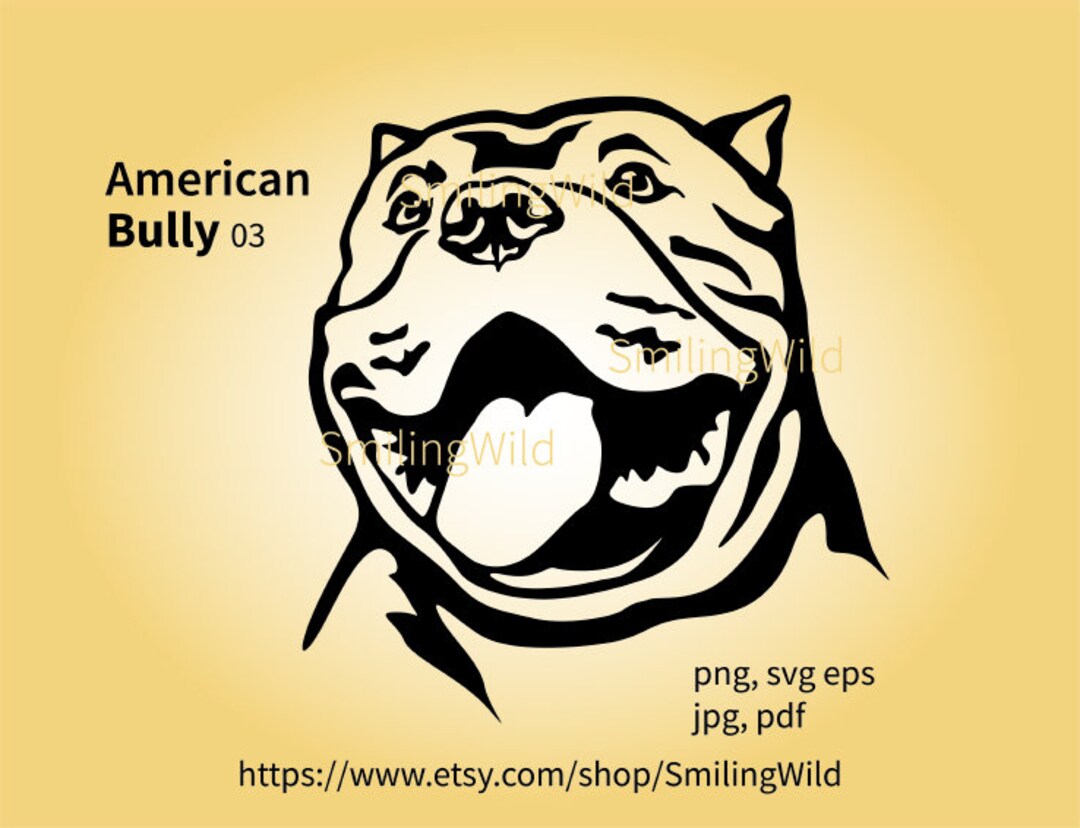 American Bully Dog Svg Head Icon Digital Design American - Etsy