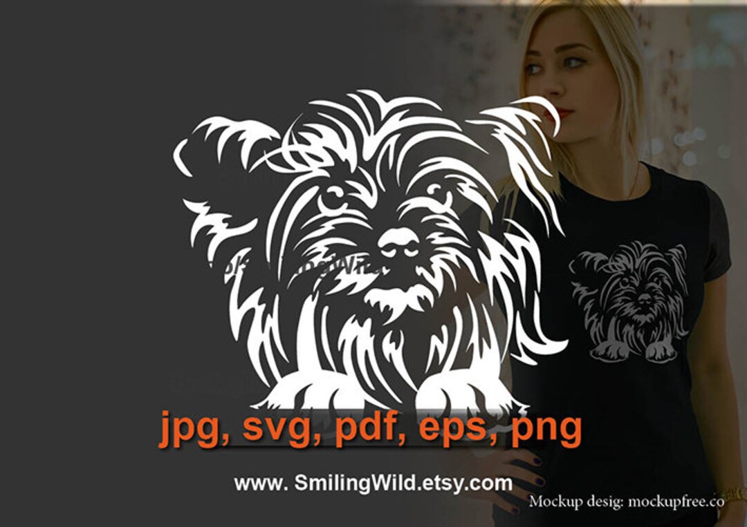 Peeking Yorkshire Terrier Svg Clip Art Yorkie Showing Paw Vector ...