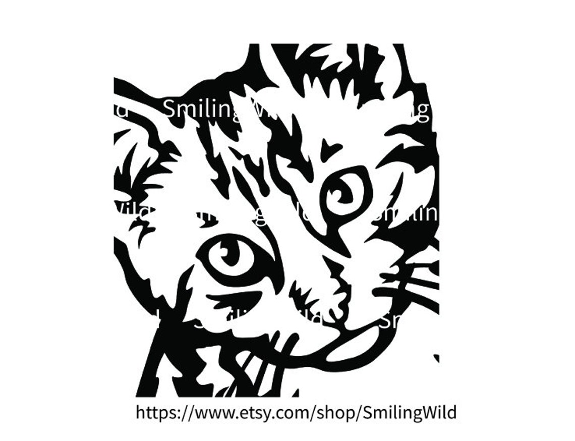 Tabby Cat Svg Vector Graphic Design Kitten Cuttable Clip Art - Etsy