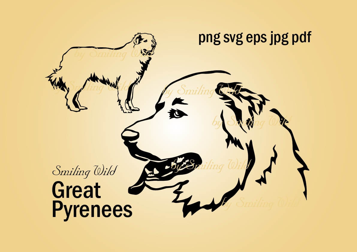 Great Pyrenees png file Great Pyrenees dxf file Great Pyrenees eps file ...