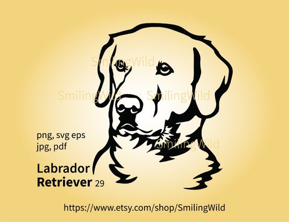 Labrador Retriever Portrait Head Svg Smiling Dog Clipart Cut | Etsy