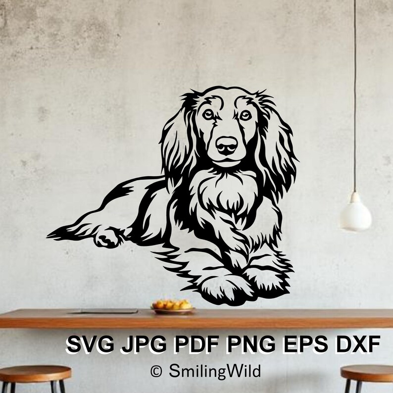 Long Haired Dachshund SVG, PNG, DXF Clipart File - Dog Vector Art - Etsy