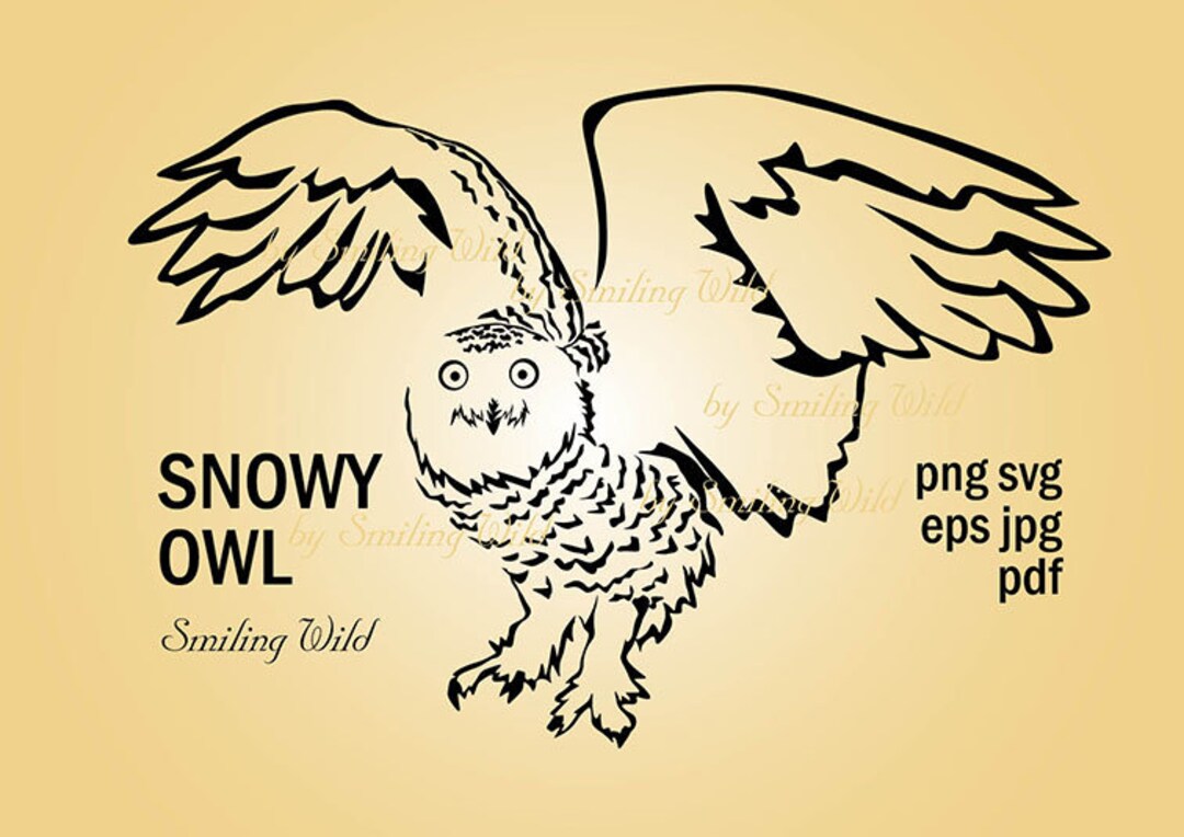 Snowy Owl Svg Clipart Bird Vector Graphic Art Snowy Owl Printable ...