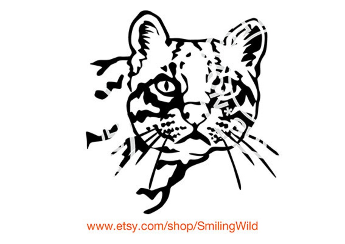 Big Cats Svg Clipart Vector Graphic Art Design Portrait Tiger - Etsy