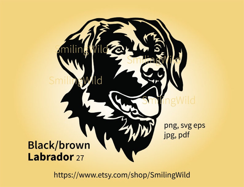 Black / Brown Labrador Retriever Svg Lab Dog Vector Line - Etsy