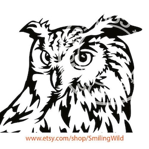 Uhu svg Vogel Clipart Vektor Grafik Uhu Laser cut Datei Cricut - Etsy ...