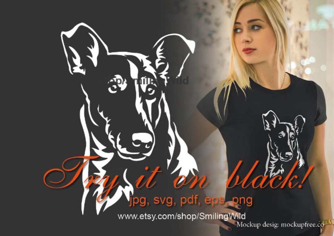 Smooth Collie Svg Vector Graphic Dog Portrait, Collie Cuttable Digital ...