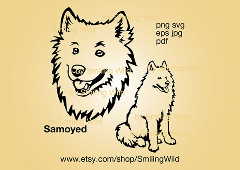 Samoyed Dog Svg Cut File Vector Graphic Art Samoyed Dog - Etsy