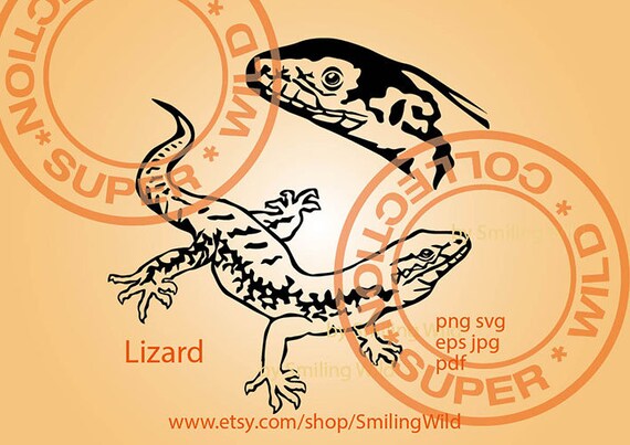 Lizard Svg Clipart Vector Graphic Art Wild Animal Cut File | Etsy
