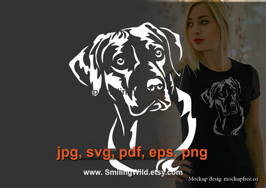 Rhodesian Ridgeback Svg Portrait Cut in White Ridgeback Head Clipart ...
