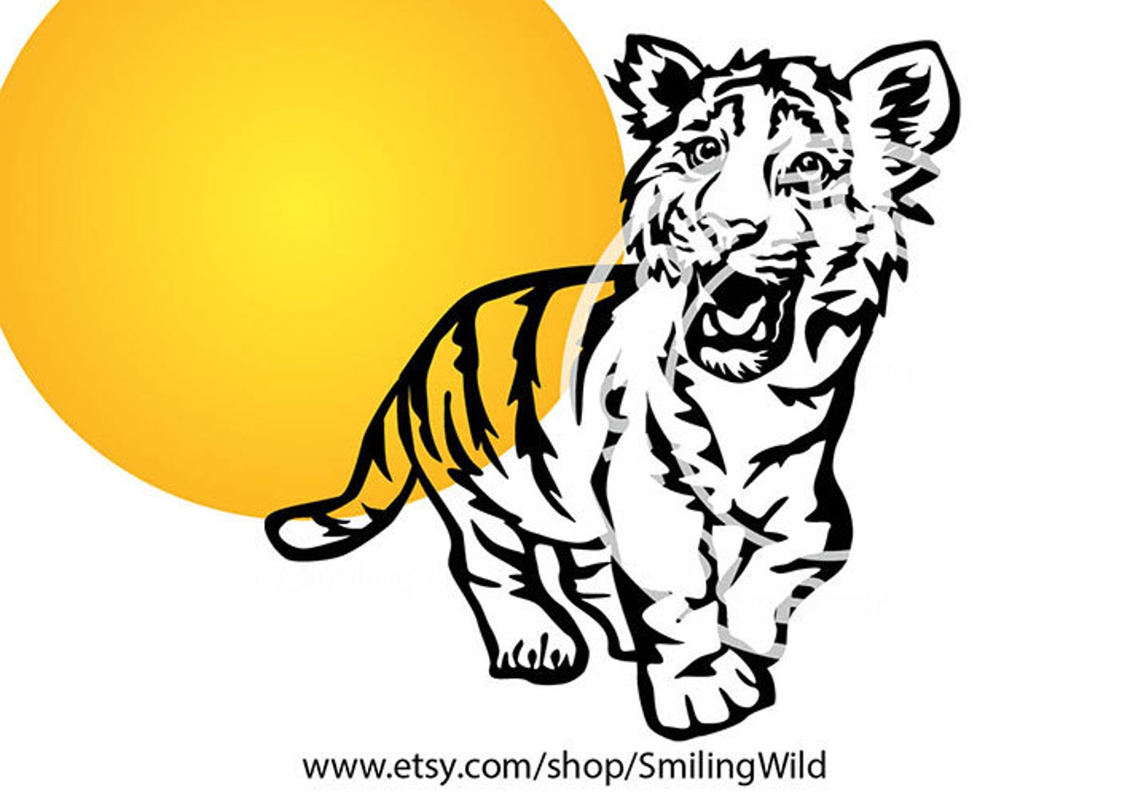 Tiger 08 Cub Svg Clipart Vector Graphic Art Cute Tiger Wild - Etsy