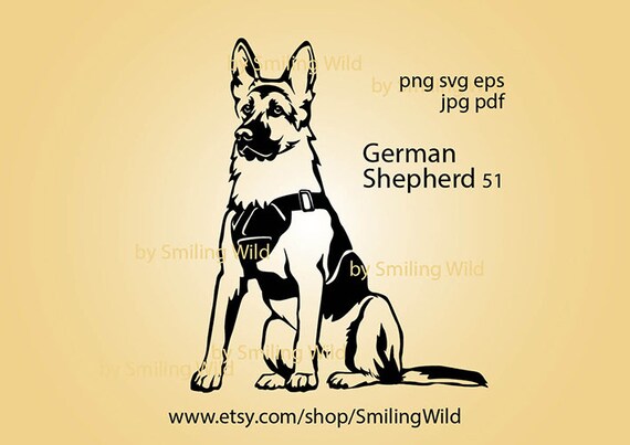 Police Dog Svg K9 Png German Shepherd Vector Graphic Art Cut - Etsy