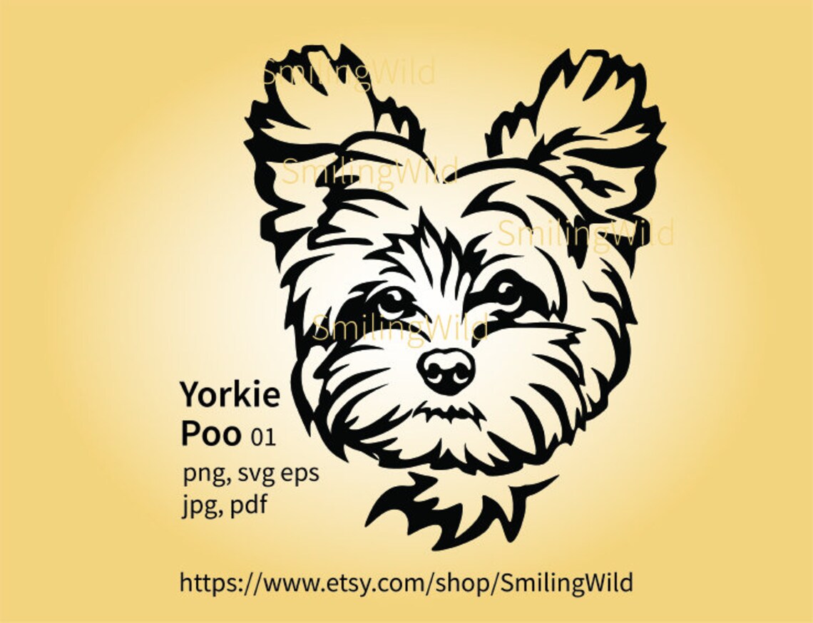 Yorkie Poo Svg Clip Art Illustration Yorkie Poo Vector - Etsy