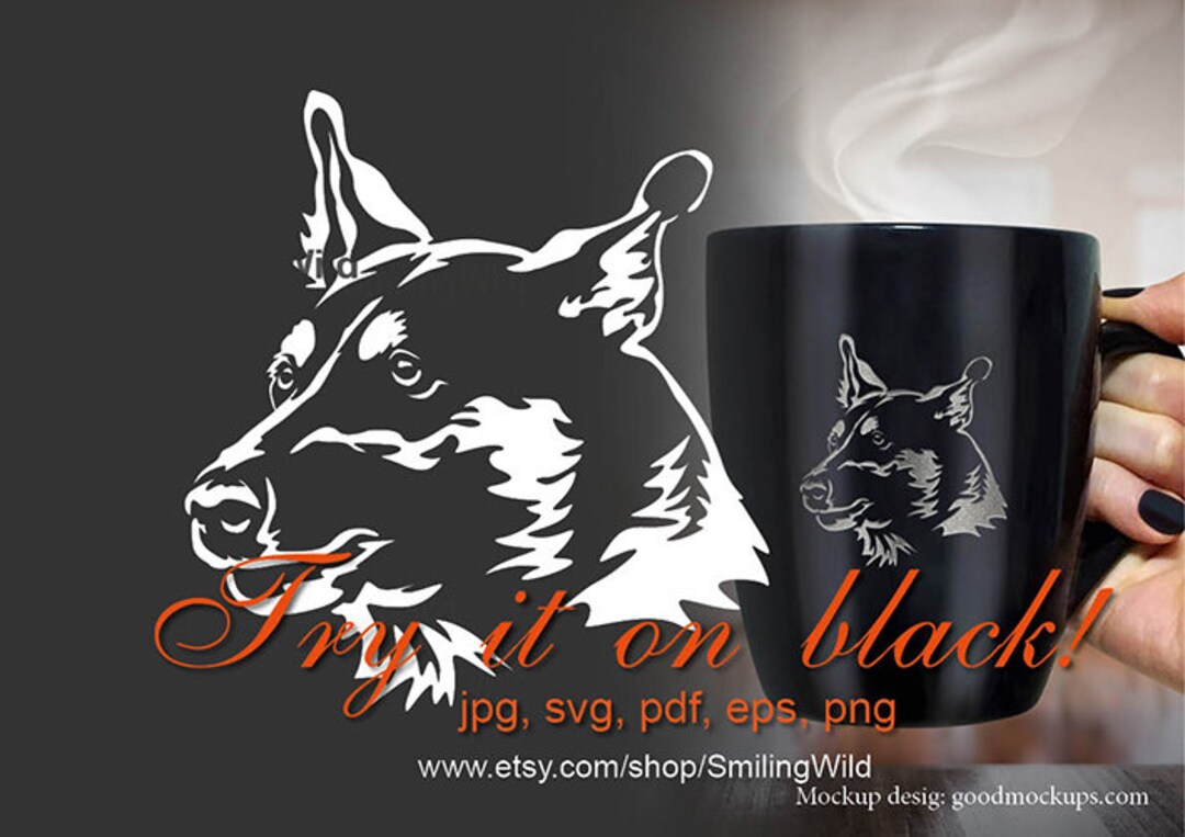 Smooth Collie Svg Portrait Dog Head Vector Graphic Art Cut in - Etsy
