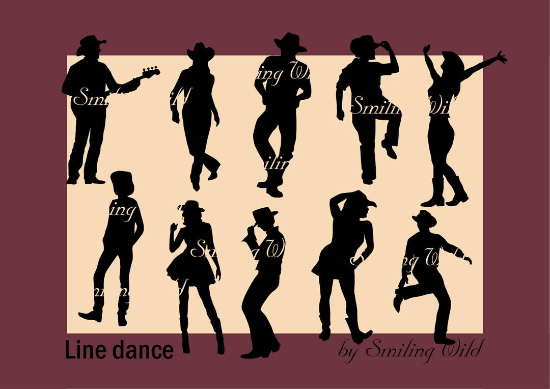 Line Dancer Svg & Png Silhouette Bundle Drill Dancer Vector Graphic ...