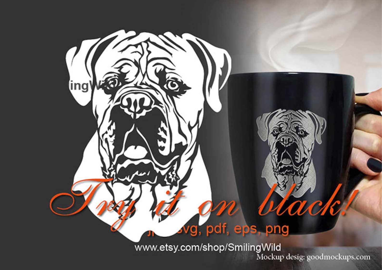 Cane Corso svg White vector file Cane Corso clipart cut file | Etsy
