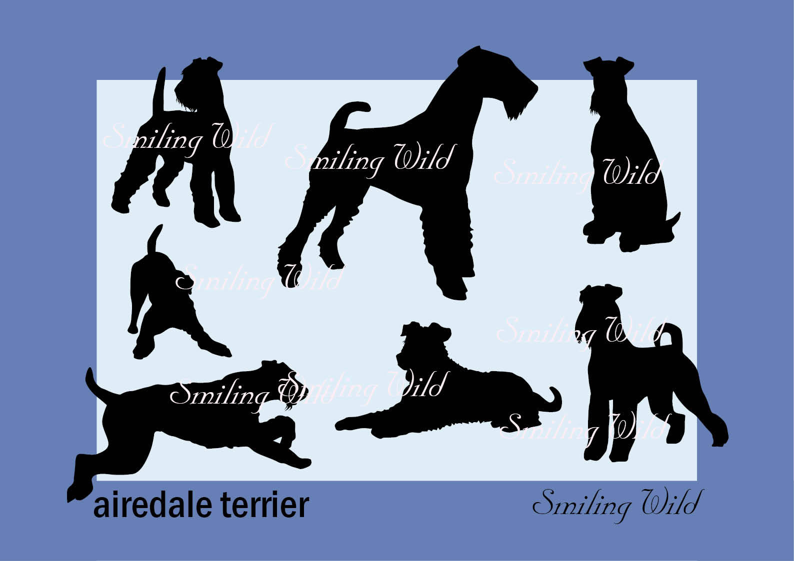 Airedale Terrier Svg Silhouette Png Clipart Airedale Vector - Etsy Canada