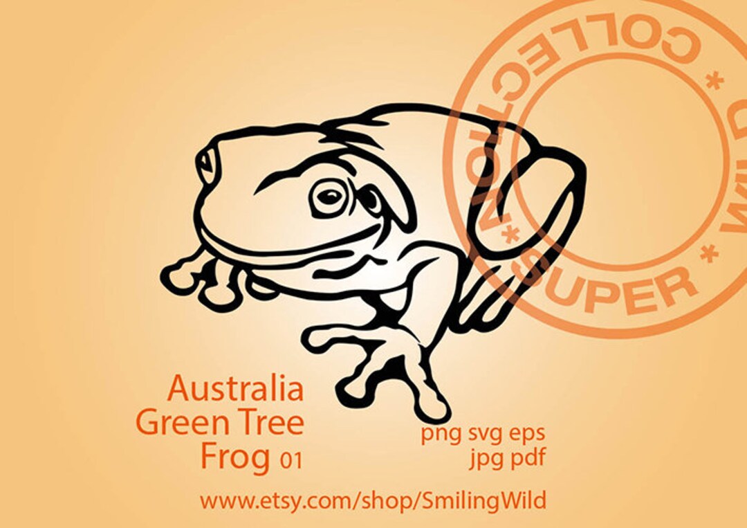 Australia Green Tree Frog Svg Cuttable Clip Art, Australia Animal ...
