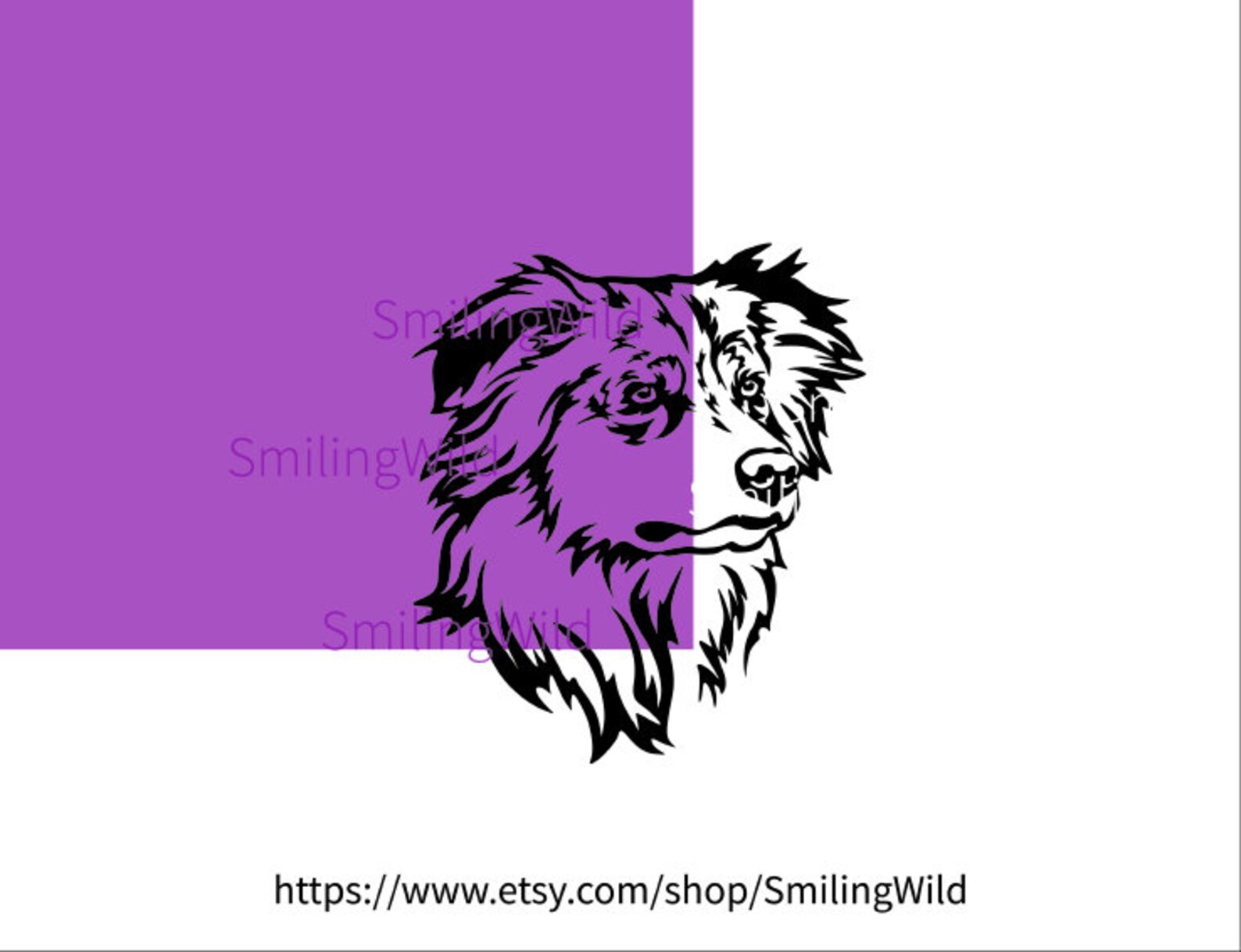 Merle Australian Shepherd Head Svg Clip Art Aussie Vector - Etsy