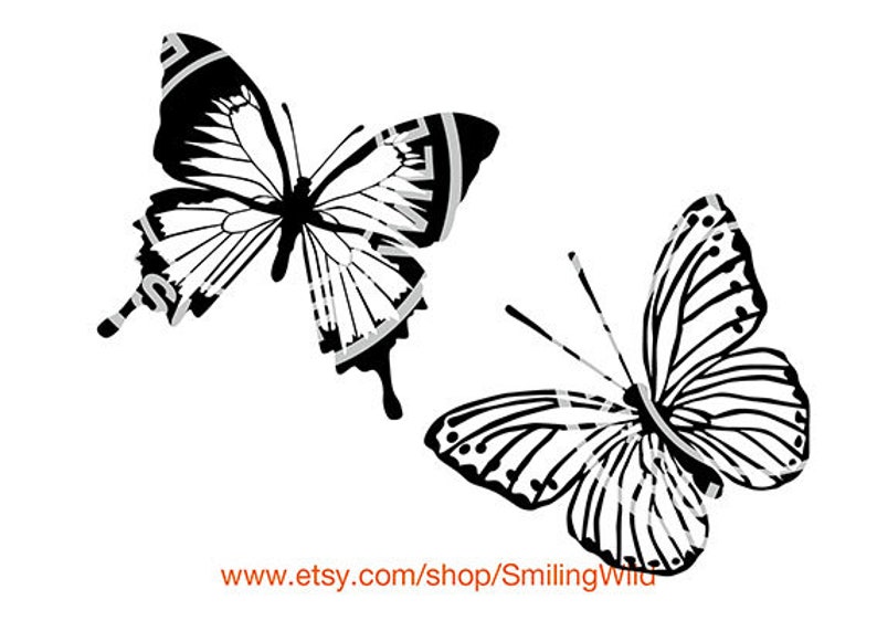 Butterfly Svg Clipart Cut File Cuttable Butterfly Printable - Etsy