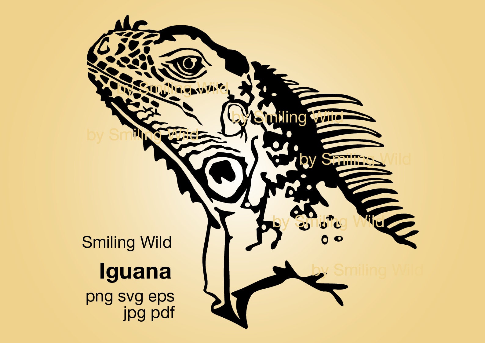 Iguana Art Svg Clipart Reptil Artwork Iguana Vector Graphic - Etsy