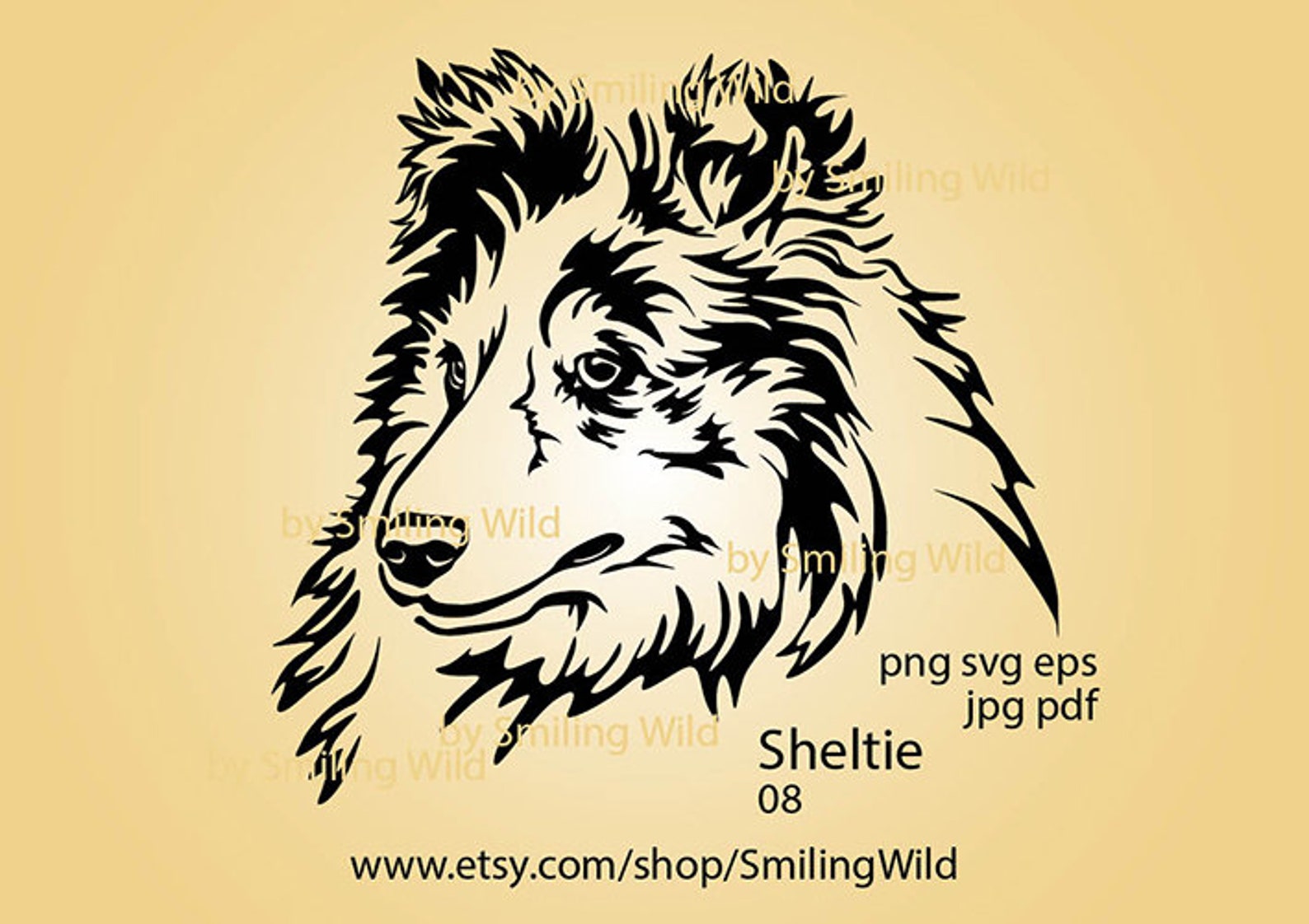 Sheltie Face Svg Digital Design Clipart Vector Graphic Art - Etsy India