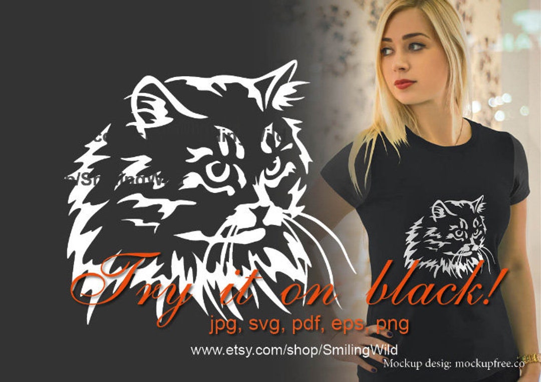 Norwegian Forest Cat Svg Clip Art Cuttable Design, Forest Cat Vector ...