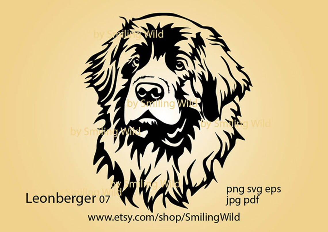Lonberger Svg Head Portrait Dog Clipart Leonberger Cut File - Etsy